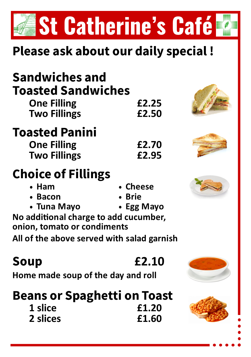 Updated Café Menu – St Catherine's
