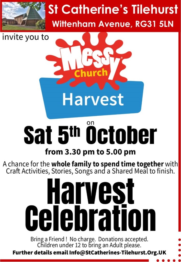 Messy Church : Harvest – Saturday 5th October ’19 – St Catherine's