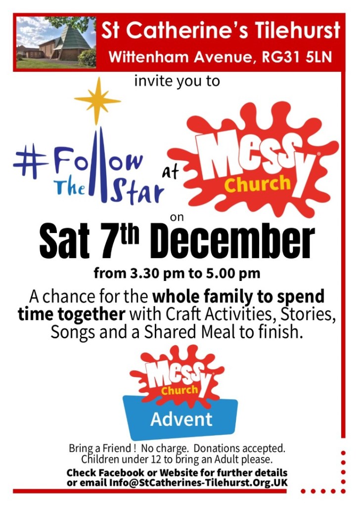 Messy Church : Advent – Saturday 7th December – St Catherine's