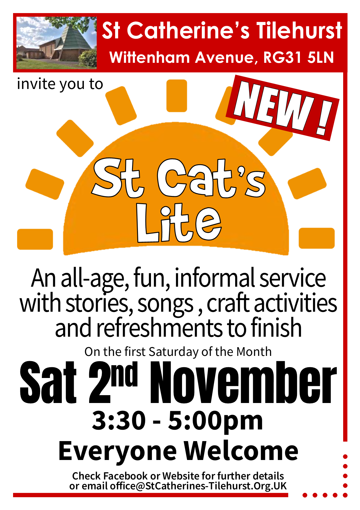St Cat’s Lite – Saturday 2nd November – St Catherine's